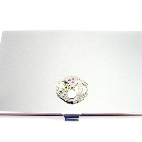 Kiola Designs | Accessories | Steampunk Watch Gear Business Card Holder ...